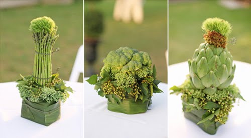 dear musketeer: vegetable flower arrangement