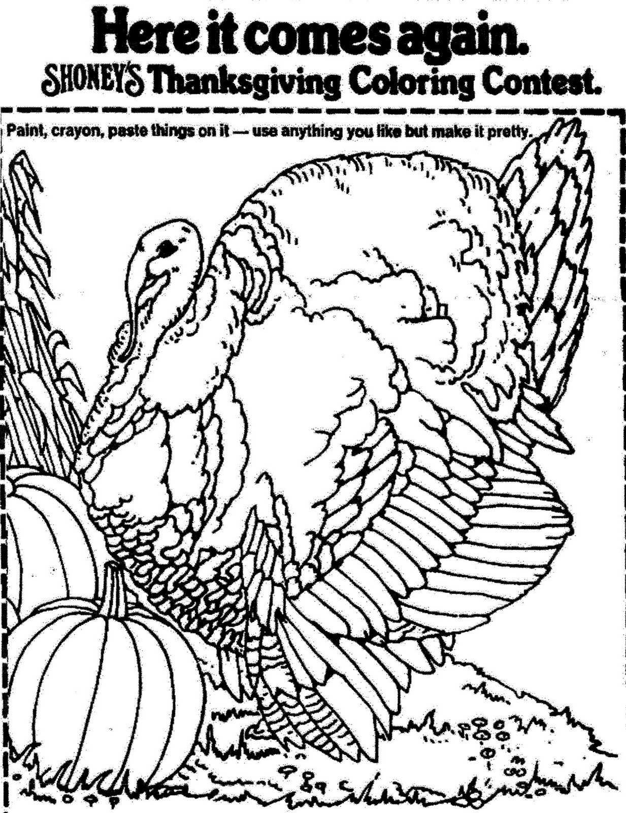 Thanksgiving Coloring Contest Flyer Coloring Pages