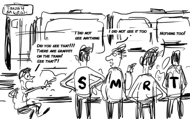 My sketchbook: SMRT and the graffiti