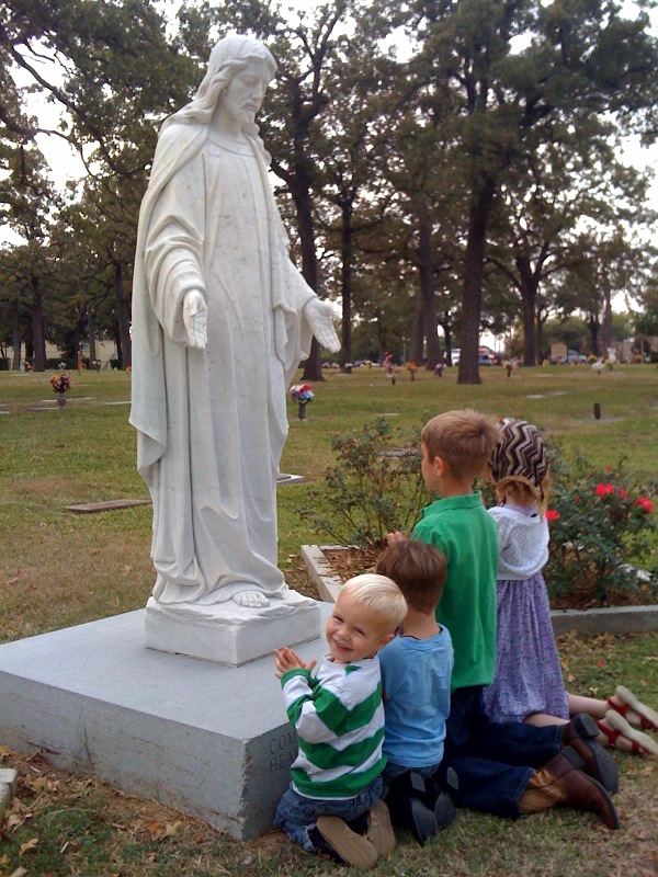Photo of My Children Praying at the Cemetery - Taylor Marshall