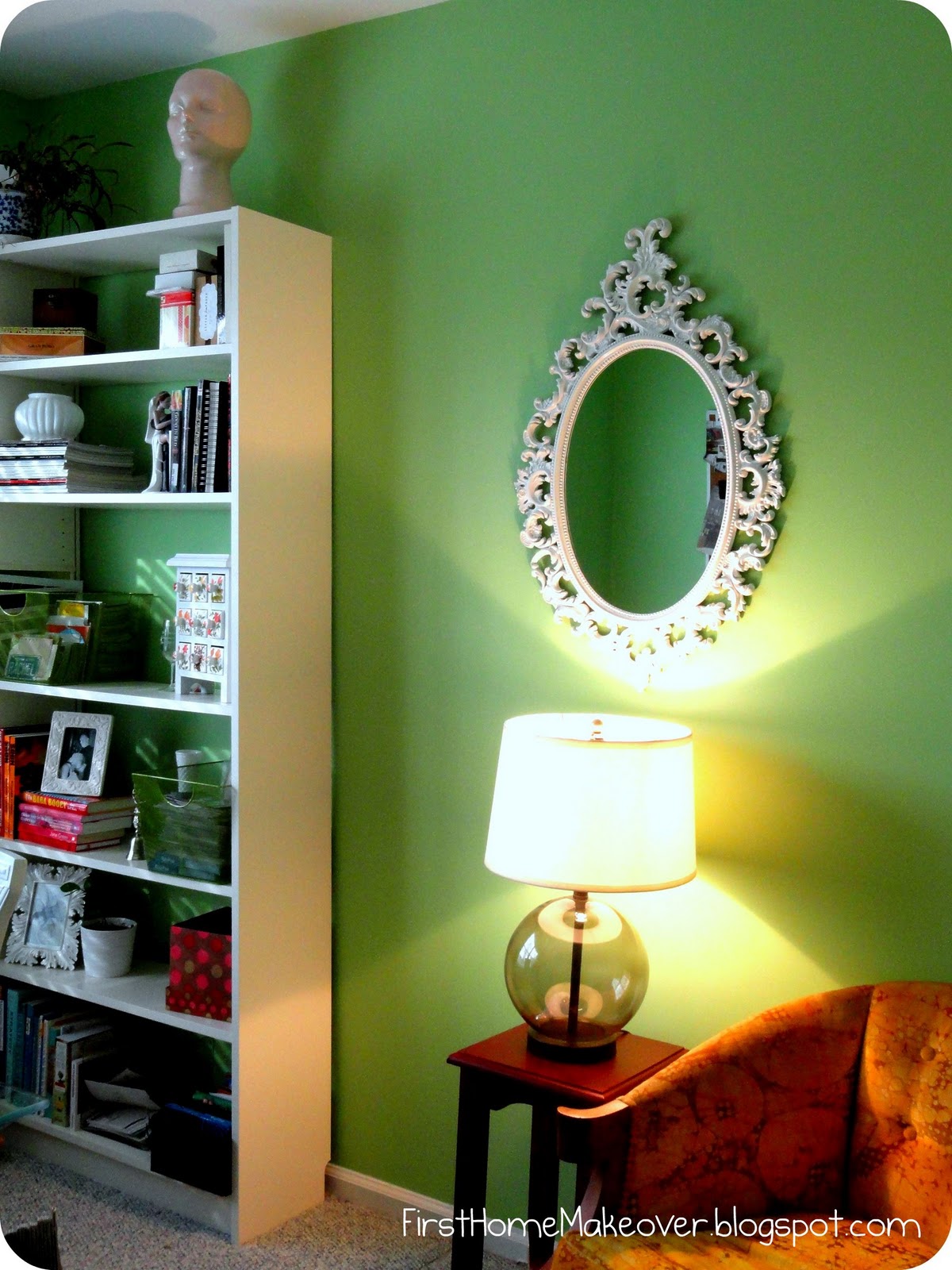 first home makeover: Spray Painted Mirror