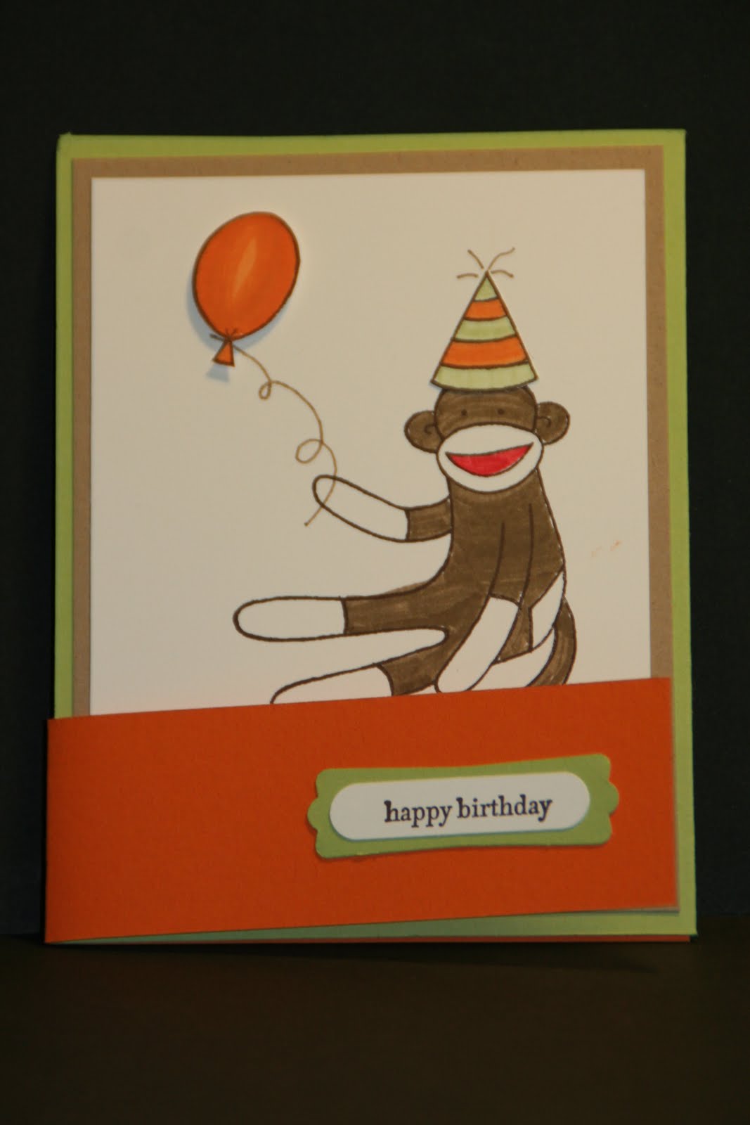 My Creative Corner!: Sock Monkey Children's Birthday Card