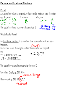 Grade 9 Academic Math: Irrational Numbers