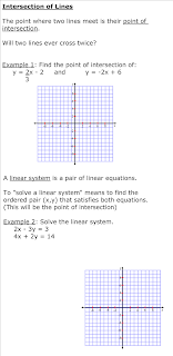 Grade 9 Academic Math: Intersection of Lines