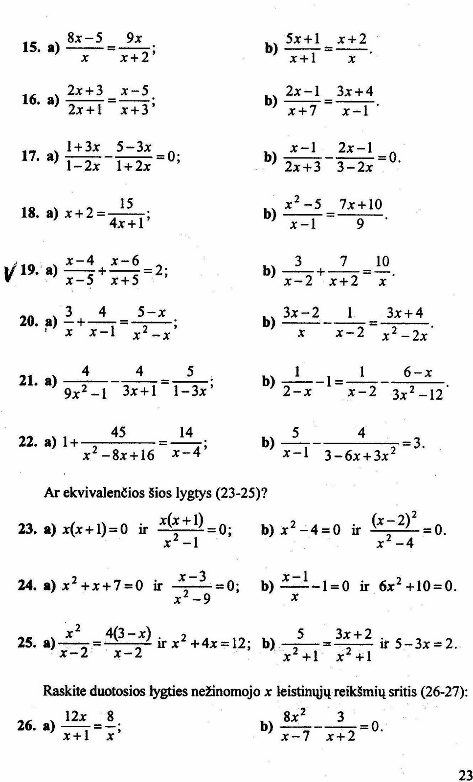 Matematika: Lygtys ir lygčių sistemos