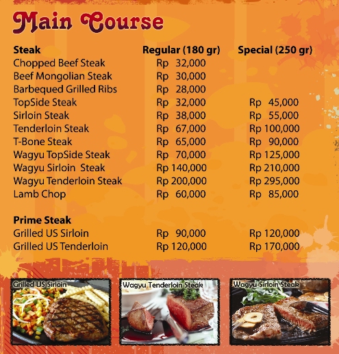 Pecintasteak: Menu