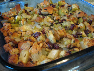 Veggie Fare: Apple-Cranberry Pine Nut Stuffing