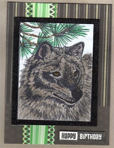 The Frugal Cardmaker: Wolf Birthday Card
