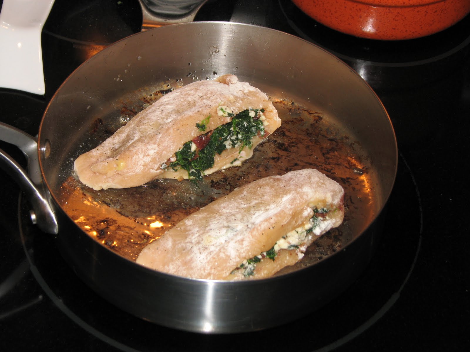 The Orange Skillet: Bacon, Blue Cheese & Spinach Stuffed Chicken with ...