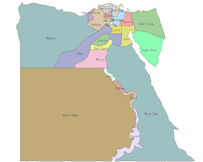 Digital Map of Egypt: Egypt's Administrative Division Map