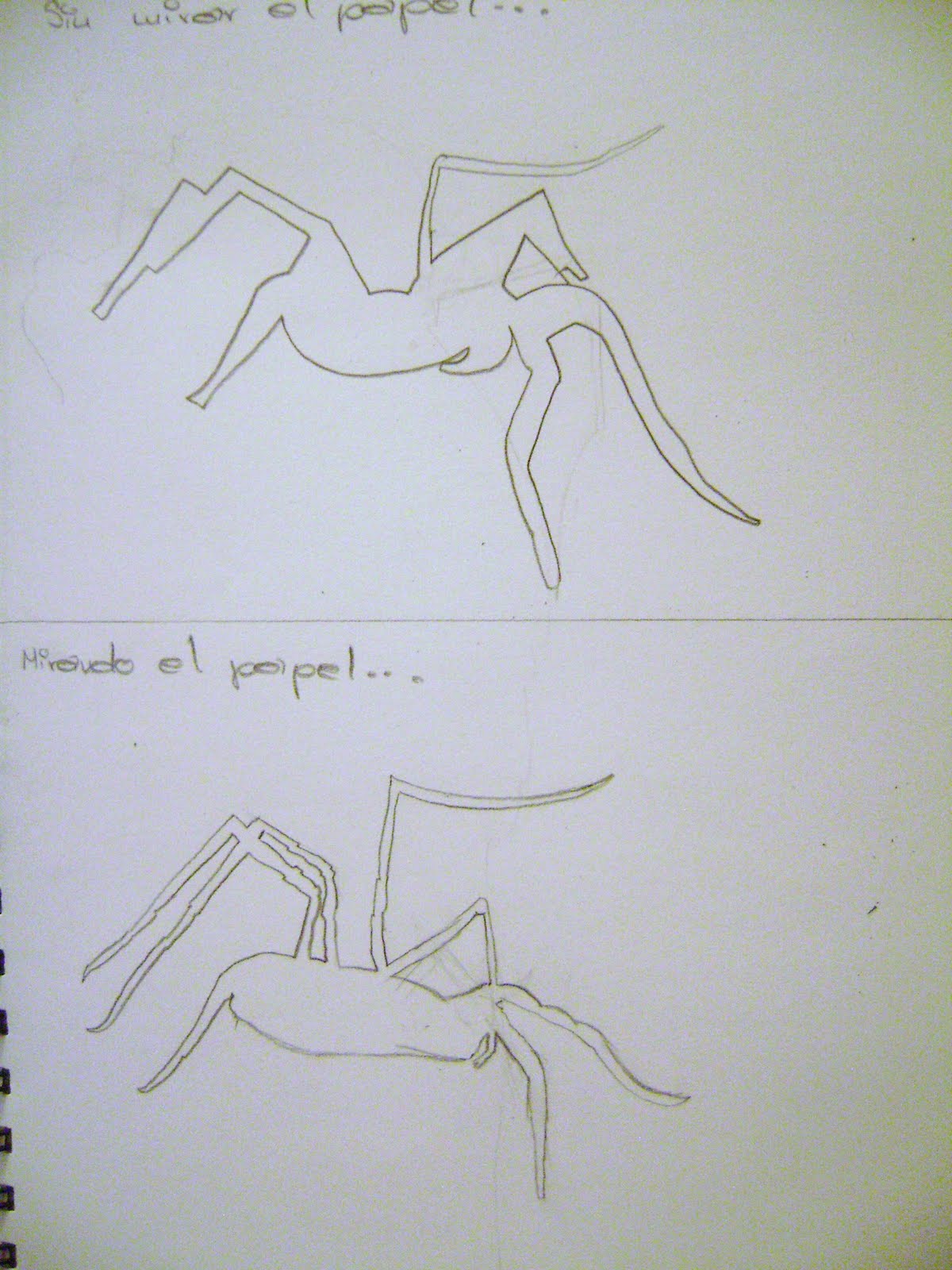 Jennifer Dibujo 1: Tarea 1: Silueta (Sin mirar y mirando del papel)