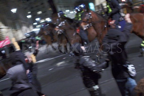 UK FOR BOLSHEVISM-AUCPB EVENTS: PHOTOS OF MOUNTED POLICE CHARGING ...