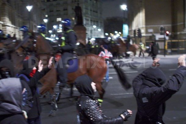 UK FOR BOLSHEVISM-AUCPB EVENTS: PHOTOS OF MOUNTED POLICE CHARGING ...