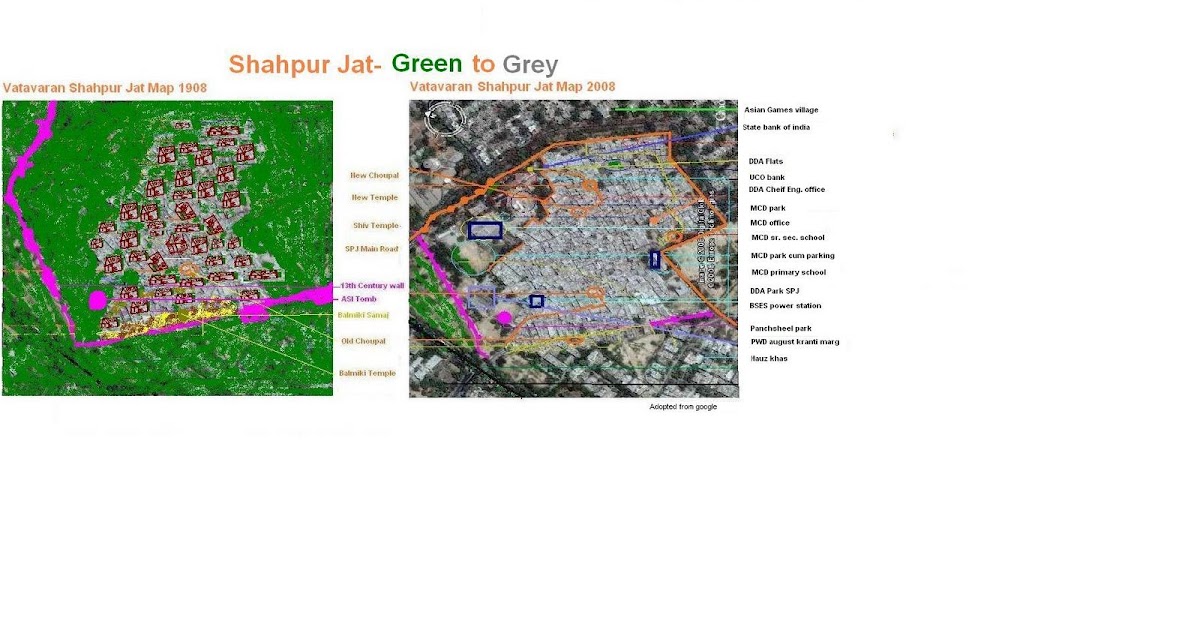 Shahpur Jat: Map of Shahpur Jat