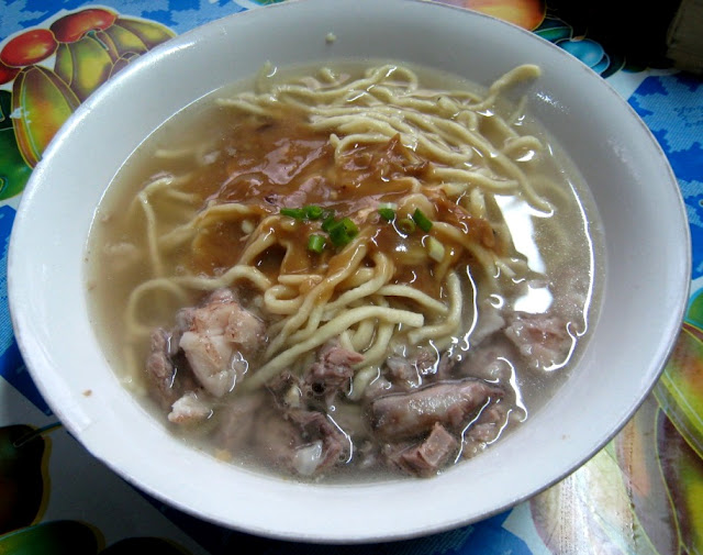 Bikol Express: kinalas (noodle soup with pork's face meat and special ...