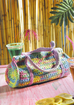 Malas em Crochet: Mala Cilindro