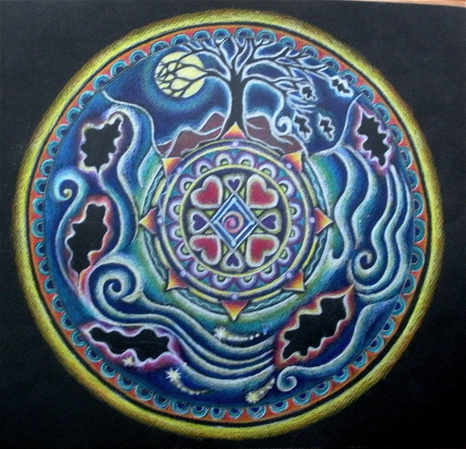 ART FULL MUSINGS: Fall Mandala- Process of a Drawing....