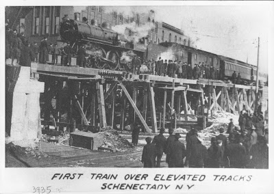 History around Schenectady: First Train over Elevated Tracks ...