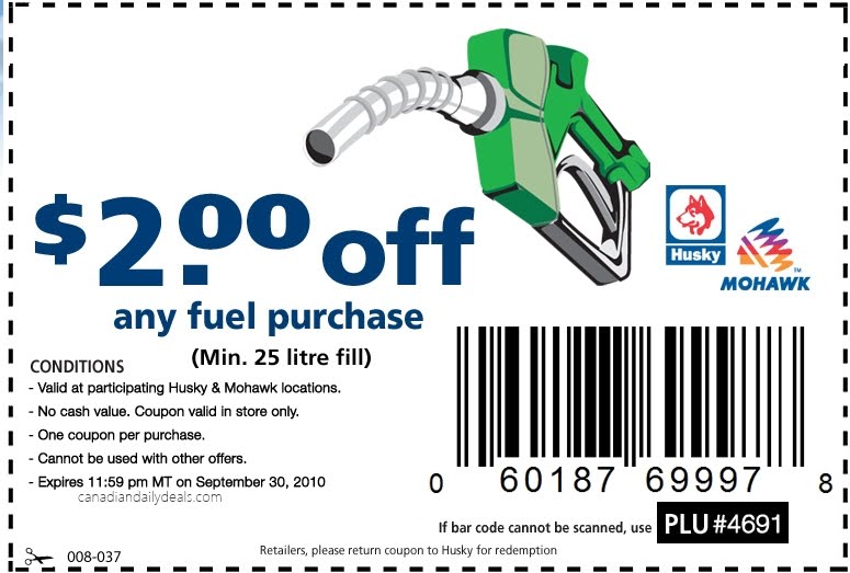 Canadian Daily Deals: Husky Mohawk: $2 Off 25 Litre Gas Purchase Coupon ...