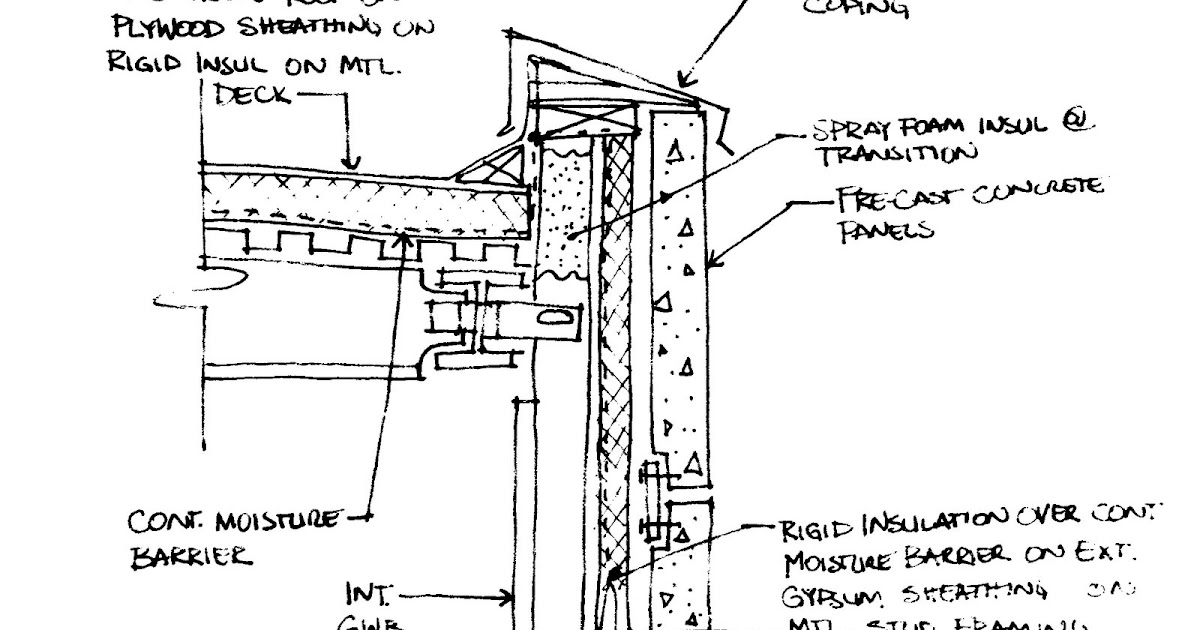 PJD Distance M.Arch Semester 2: CS/AT- Typical parapet detail (sketch 1)
