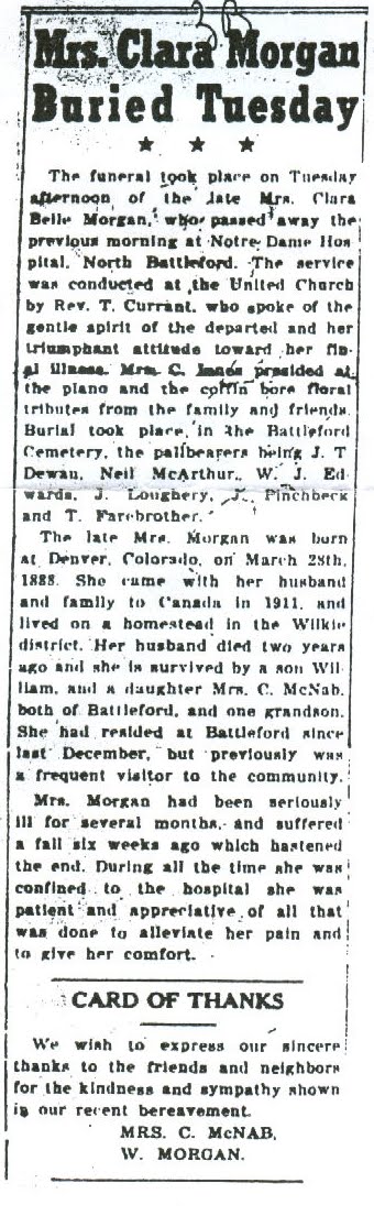 Dodge Family History: Clara Bell (Dodge) Morgan (1884-1943)