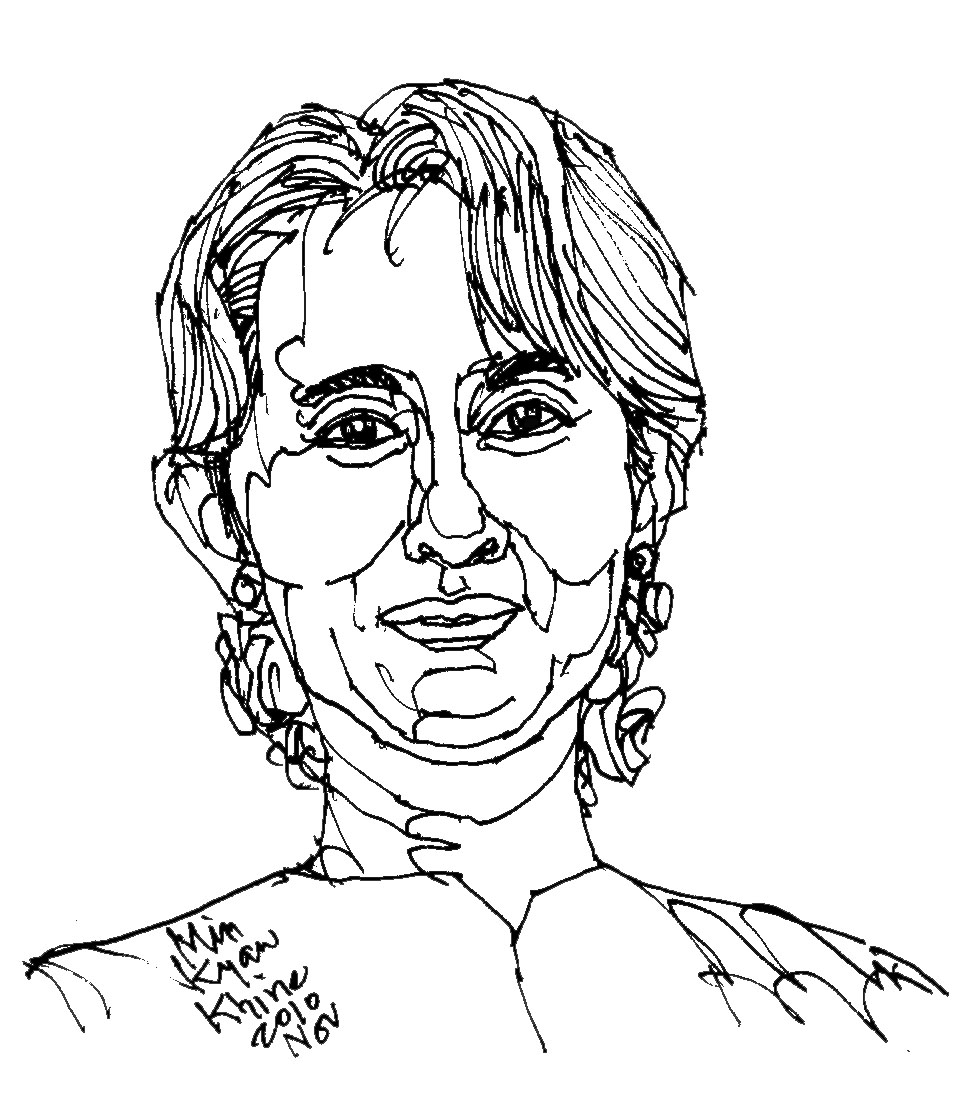 Min Kyaw Khine: My Sketches - Daw Aung San Suu Kyi
