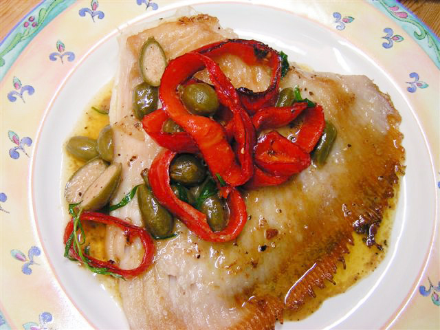 Ian Dowding Recipes: Skate with Peppers & Caperberries