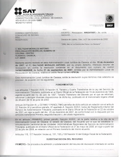 DEFENSA EN CONTRA DE MULTAS IMPUESTAS POR EL SAT: CANCELACION DE UNA MULTA