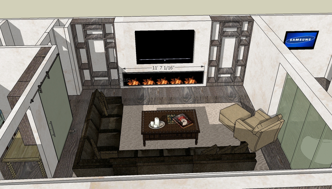 Suzy Kloner Design: Example of Sketchup work: Media Room