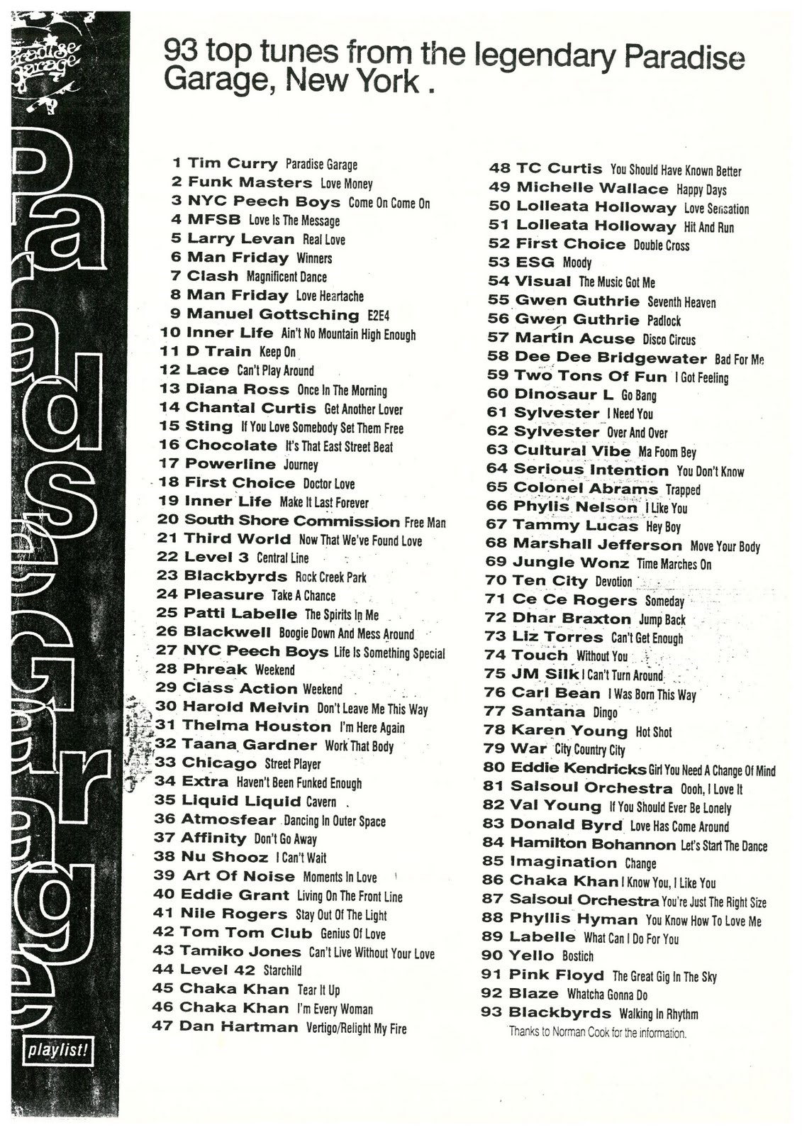 Beyond the Stars: Paradise Garage Top 93 (DJ Mag 1993)