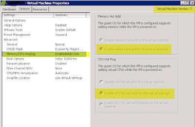 Bits and Pieces: How to Enable Hot Add CPU and Memory in vSphere