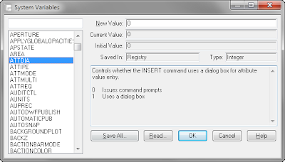 The Wish Software Blog: A few useful AutoCAD system variables