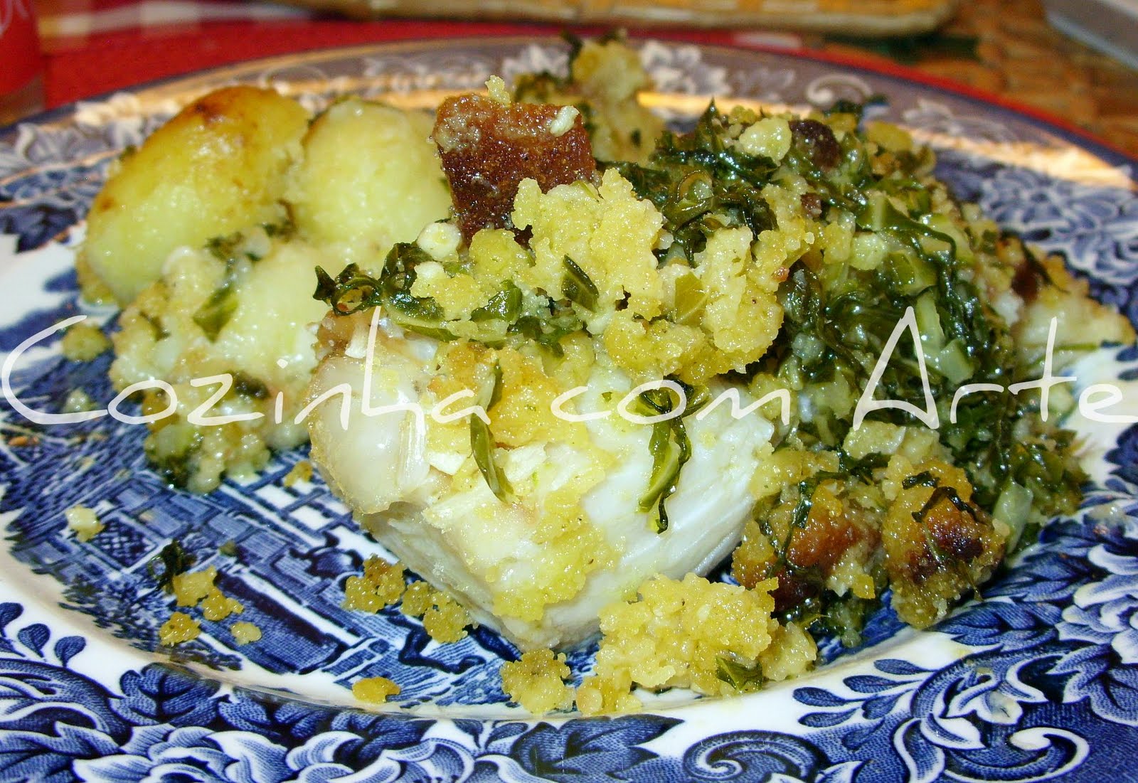 Cozinha com Arte: bacalhau com migas de broa