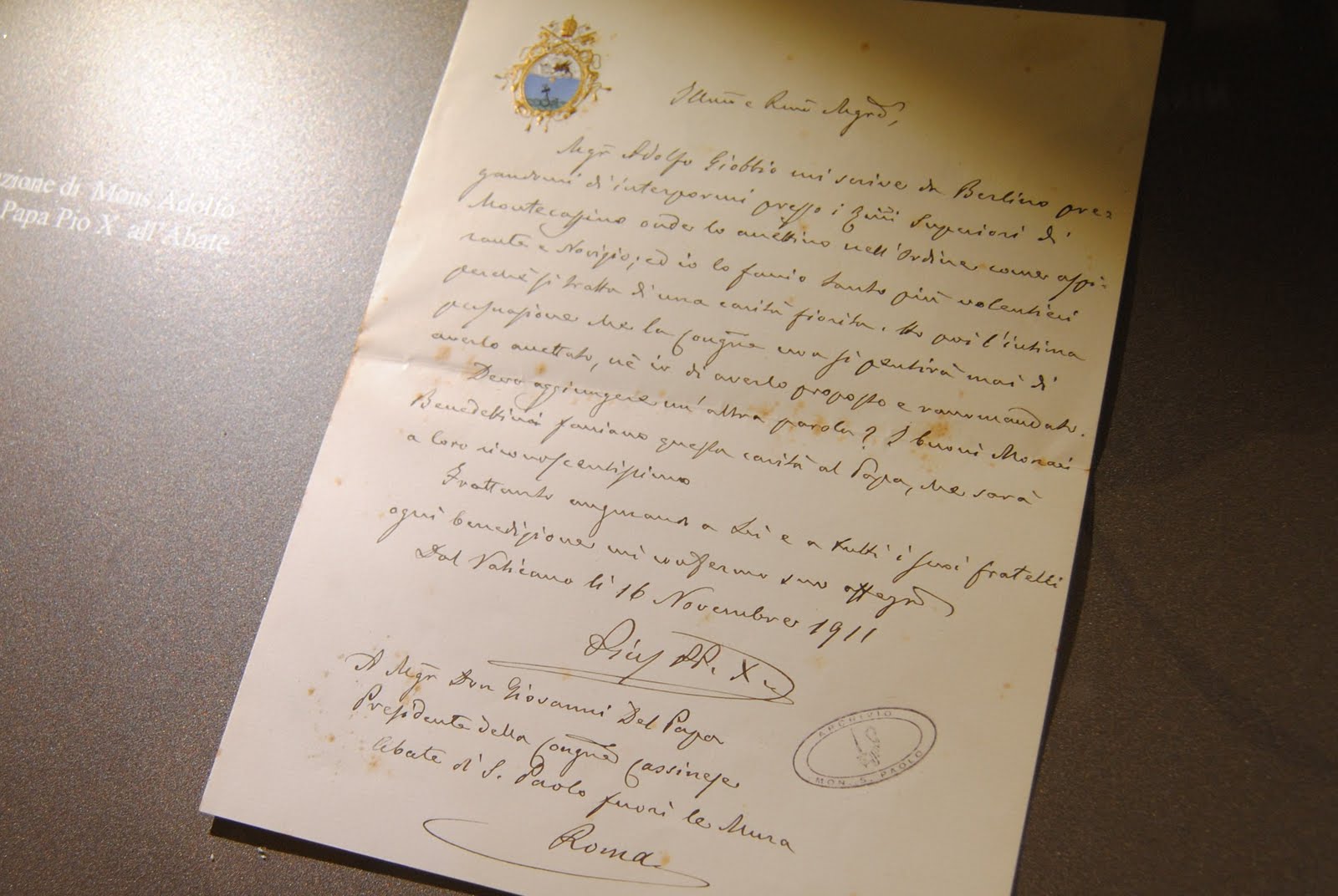 Orbis Catholicus Secundus: Handwriting of Pope St. Pius X