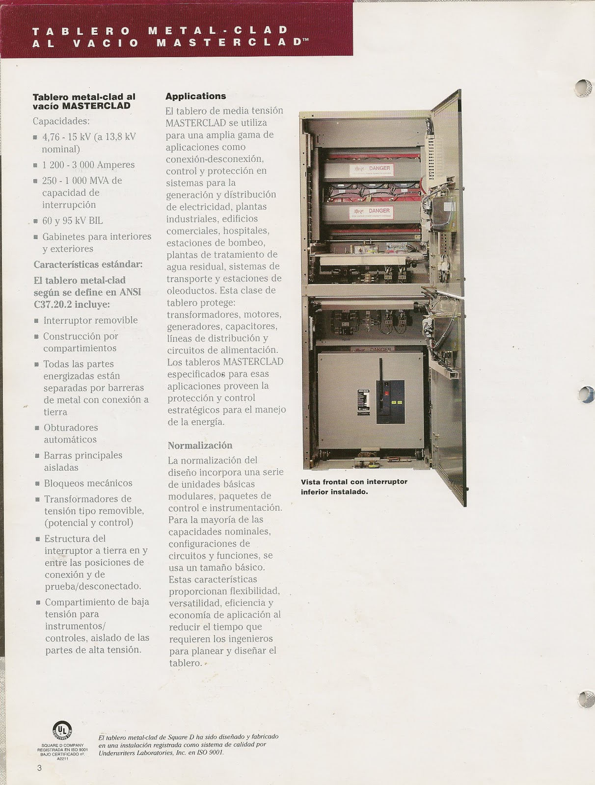 Subestaciones Eléctricas: catalogos de tableros Masterclad