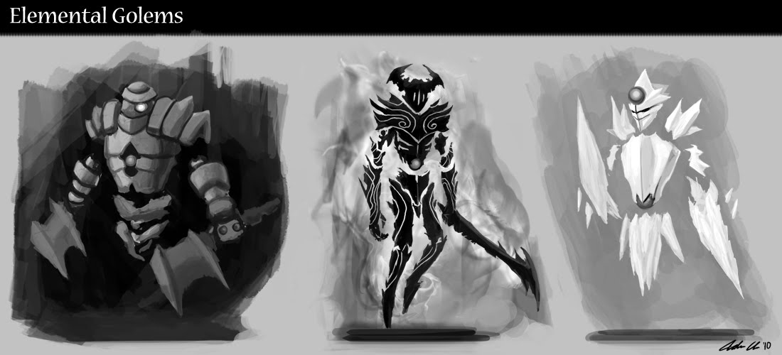 Drawing and Wandering: Elemental Golems