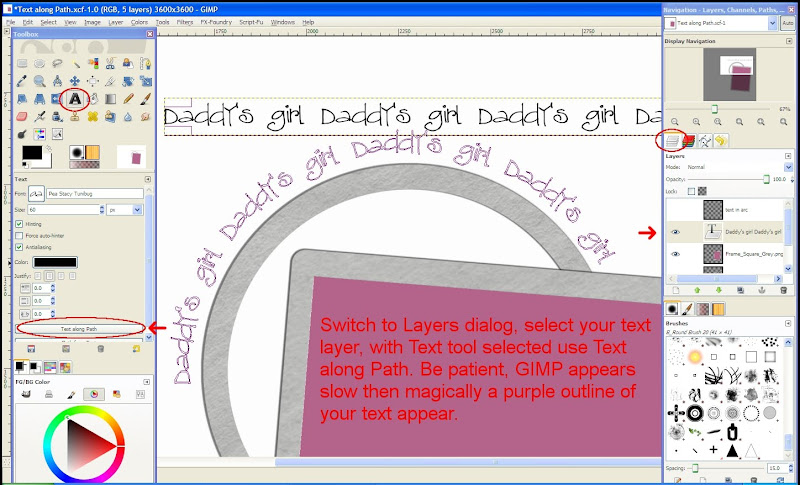 GIMP Tut: Text along Path
