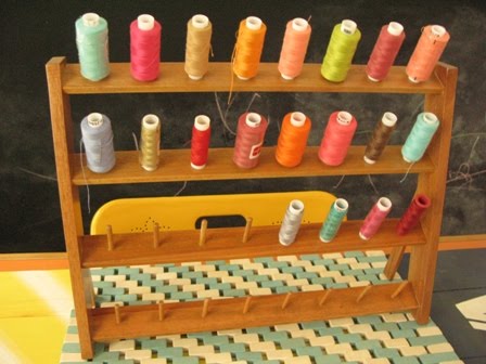 the famous wooden spool rack.