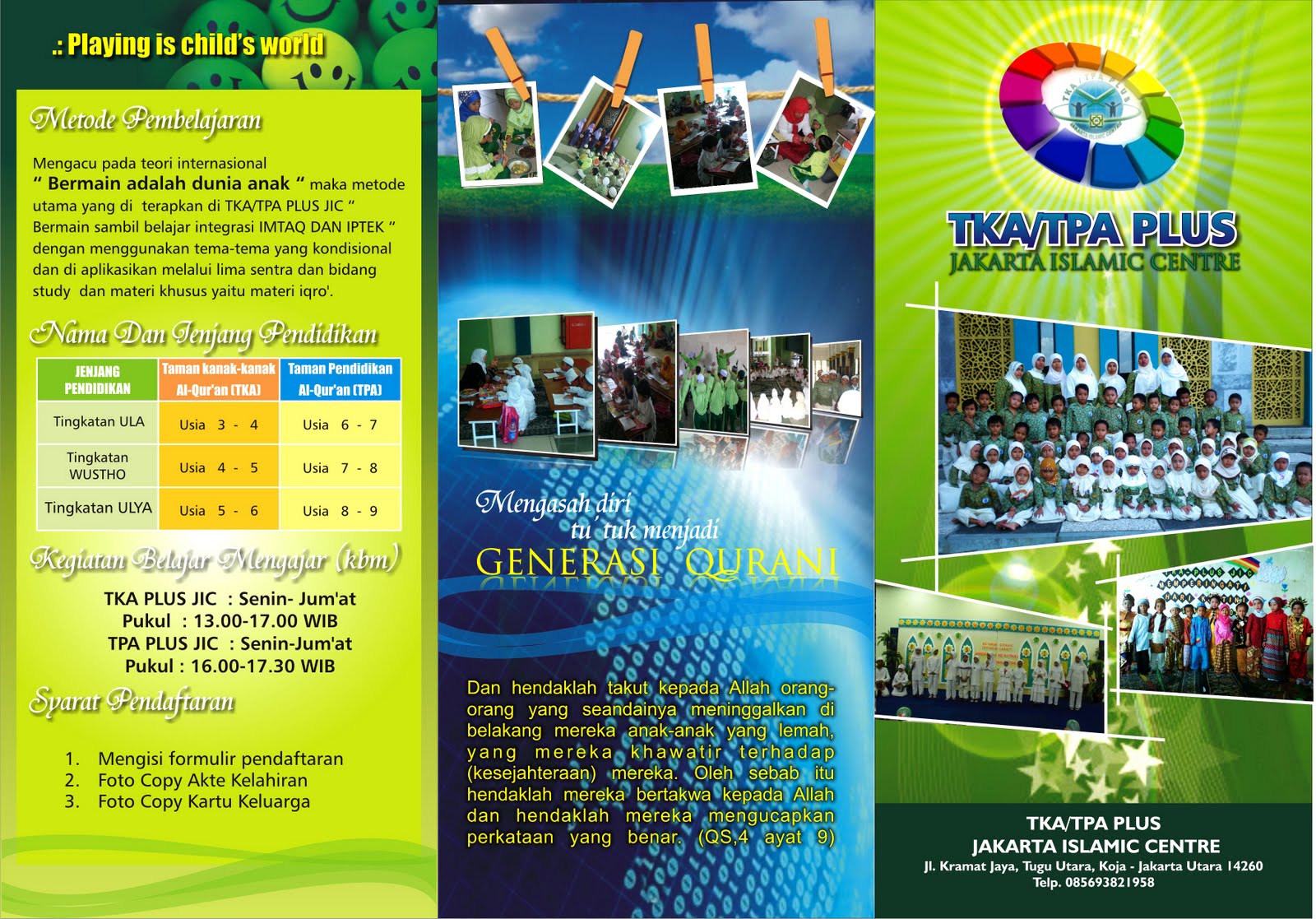 desain foto & desain gambar: DESAIN BROSUR TK/TPA PLUS JIC