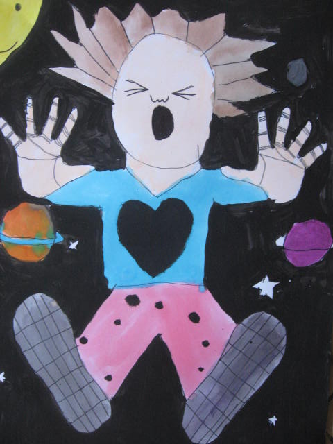 MaryMaking: Falling Back Into Space Portraits 2nd - 5th Grade