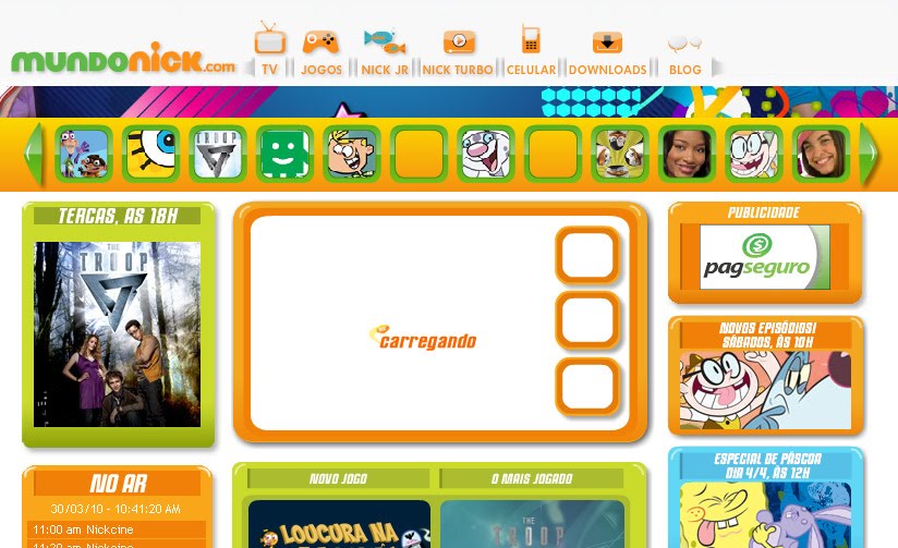 Nick - Nickelodeon: Mudanças no site da Nick