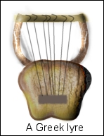 Thalia and Reproduction: hair, lyre and set Orpheus