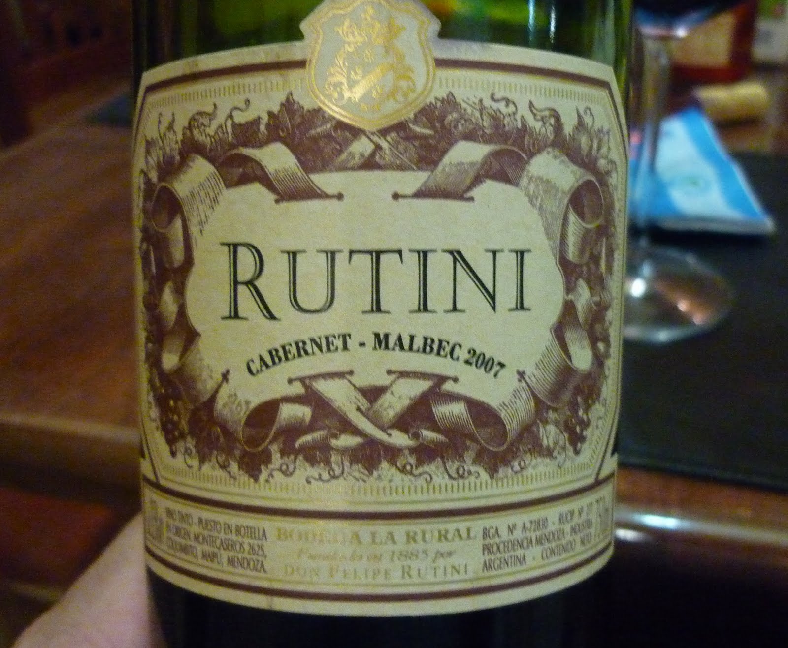 Argentina´s Wines Revisited by Miguel: Rutini Cabernet Saubignon ...