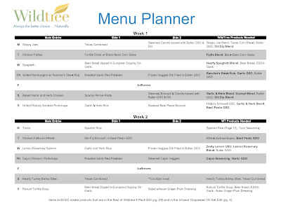 Cooking with Wildtree: Two Week Meal Planner