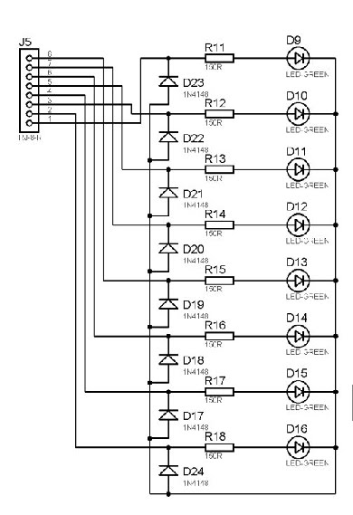 provador de cable UTP: CIRCUITO PARA MONTAR UN PROBADOR DE CABLE UTP.