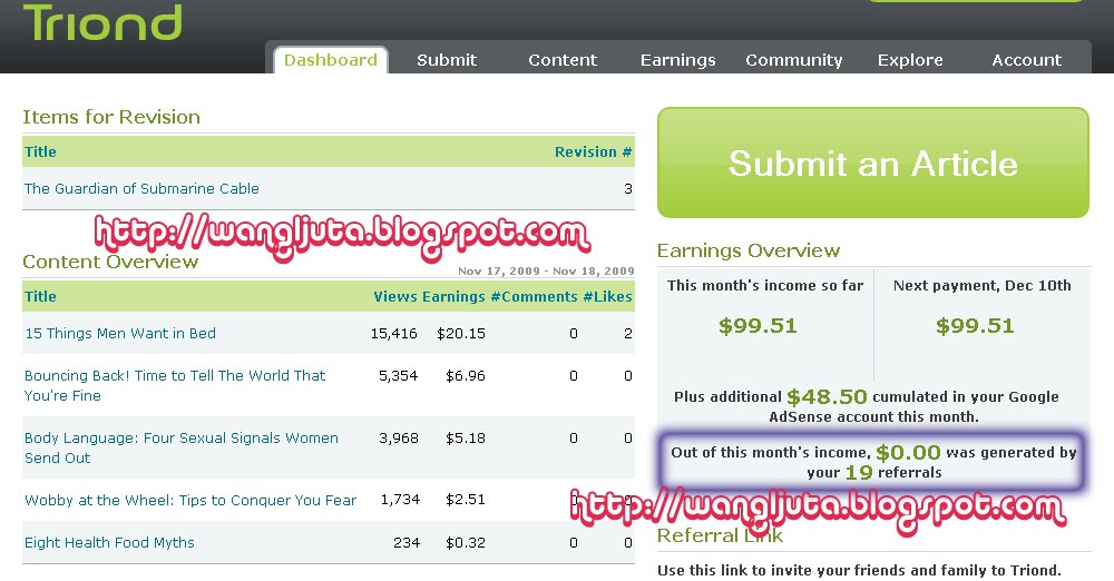 Triond Referral Program | WANG1JUTA