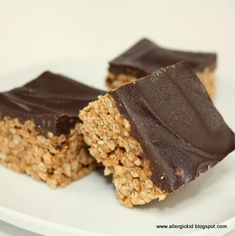The Allergic Kid: Chocolate Covered Crunchy Rice Squares