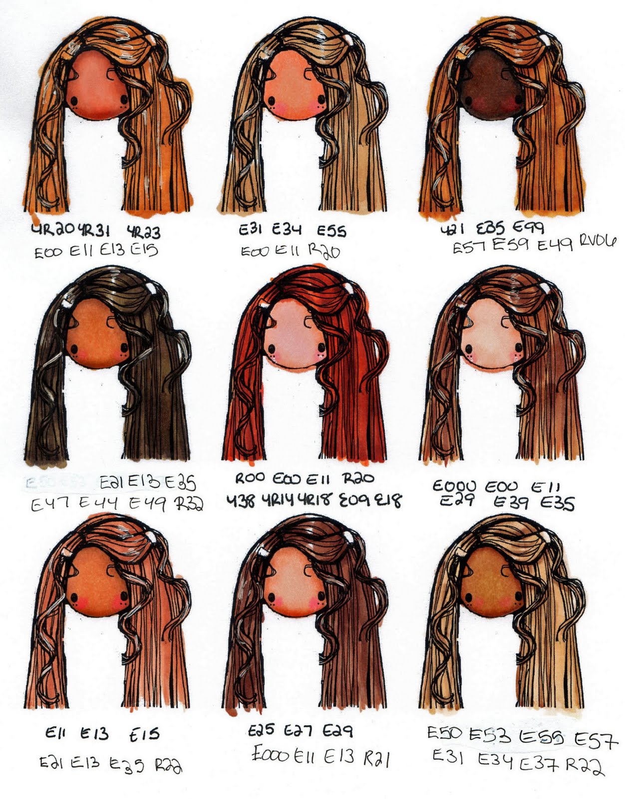 Michelle's MBellishments: TGIF and Copic Skin and Hair tones