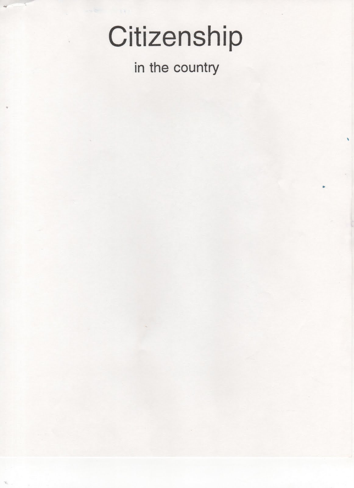 ELEMENTARY SCHOOL ENRICHMENT ACTIVITIES: CITIZENSHIP BOOKLET