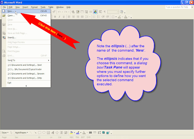 Creating Documents in Word 2002